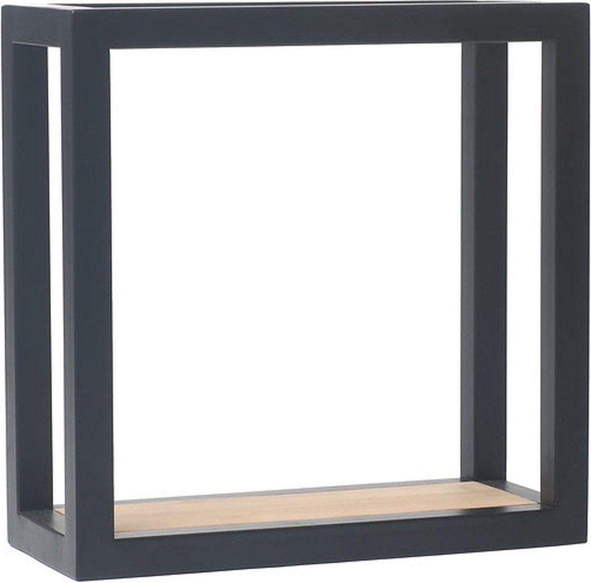 Wandschap 18cm breed - Wandrek zwart dik met hout - Galeara design ...