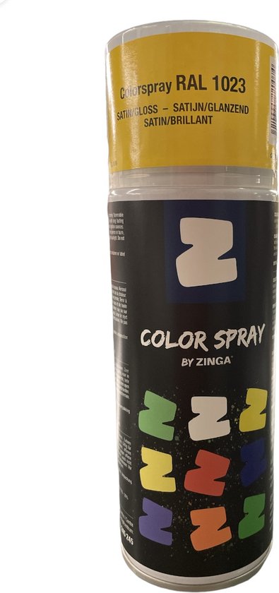 Zinga Color Spray verf - coating - RAL 1023 Geel 400 ml Satijn ...
