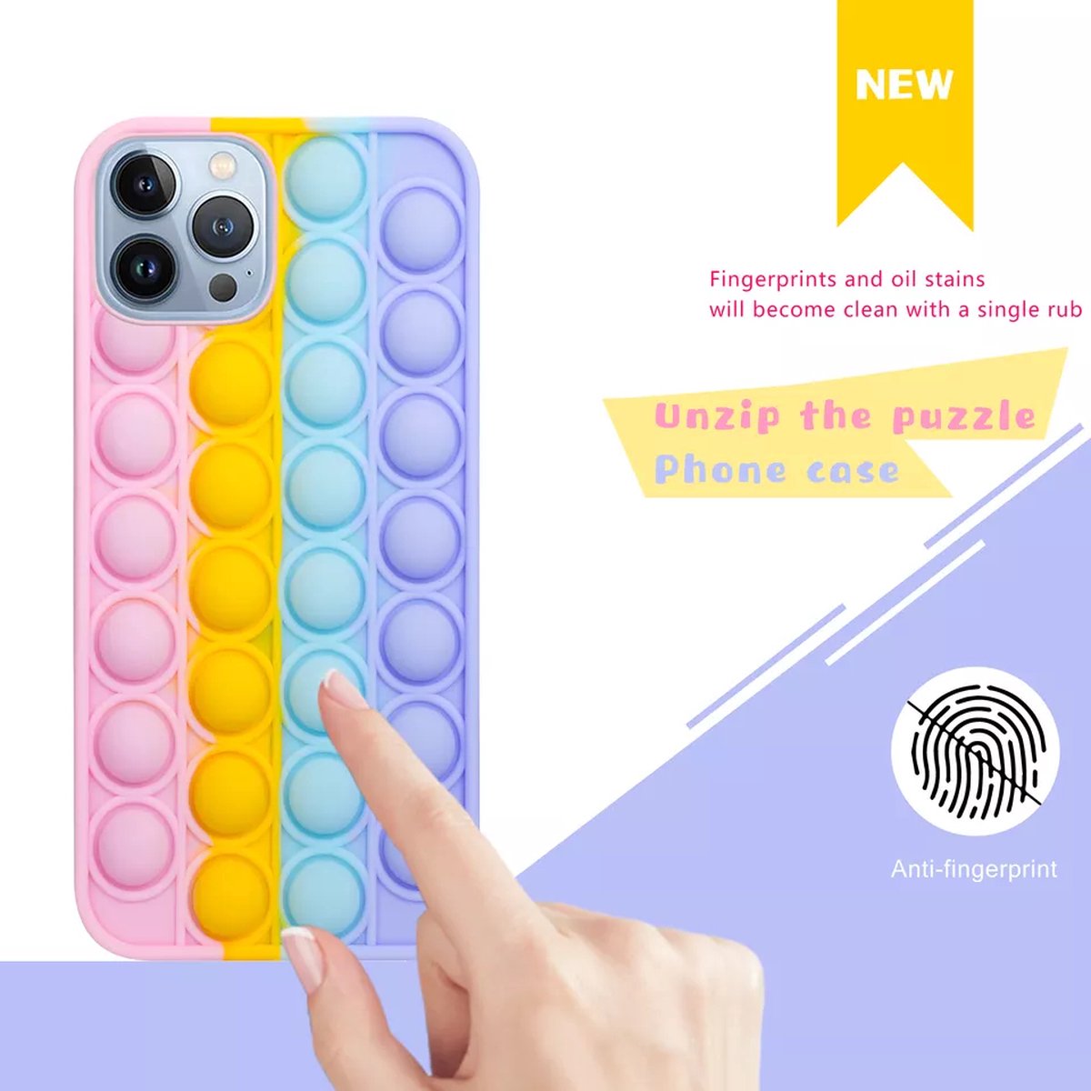 Popit Hoesje / Cover voor iphone 13 Pro - Finger toy - pop-it | bol.com