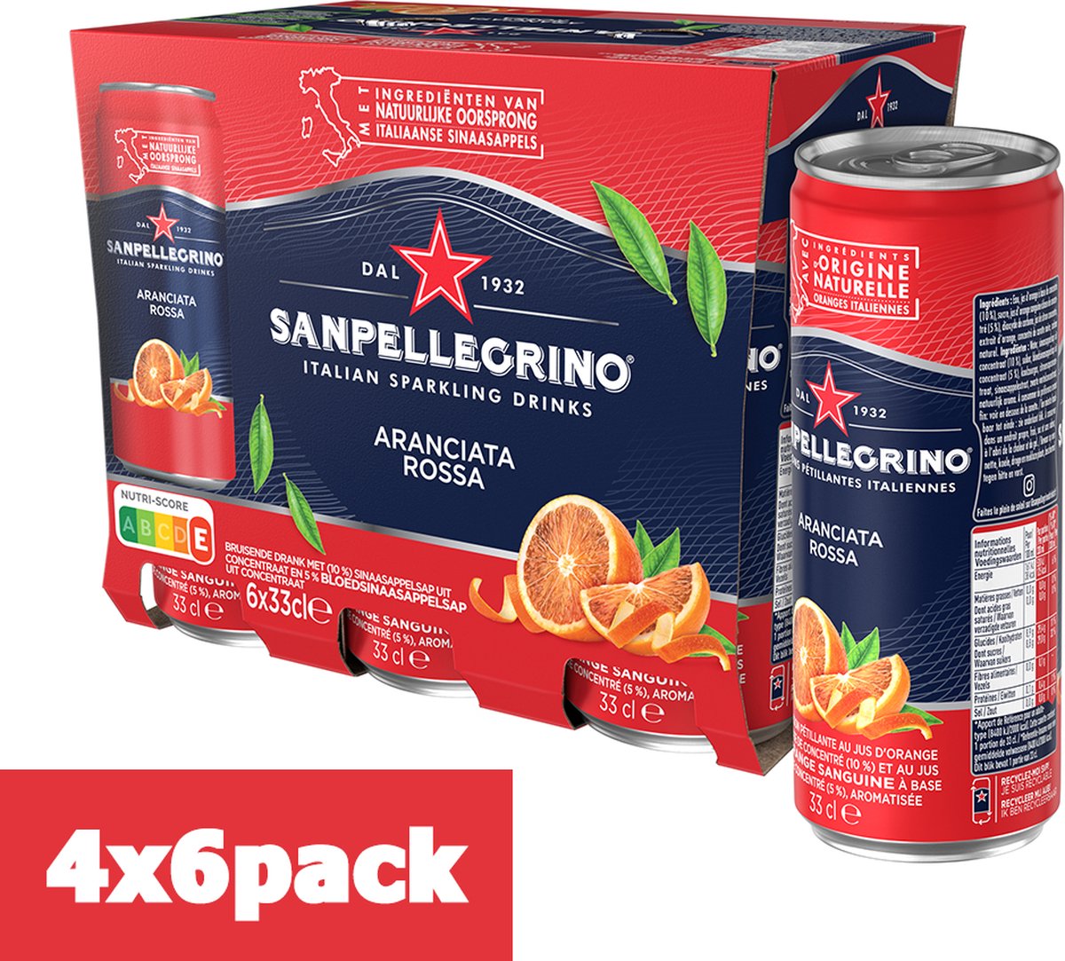 San Pellegrino - Frisdrank blikjes - Aranciata Rossa - met natuurlijke ...