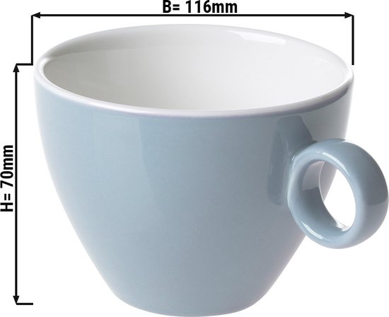 (12 stuks) Cappuccino beker - 23 cl - Licht Blauw | GGM Gastro | bol.com