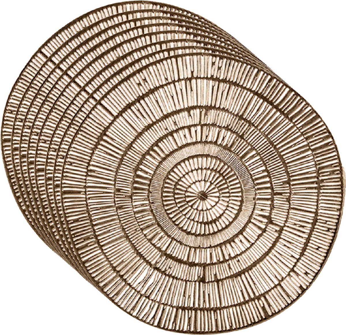 Set de 8x Napperons de table ronds métallisés aspect doré diamètre 38 ...