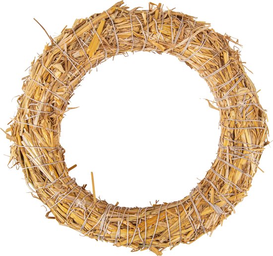 Decoratie krans van stro/strokrans - set van 3x stuks - 35 x 6,5 cm | bol