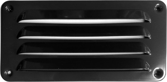 WEHA schoepenrooster opbouw, aluminium 180x90mm - zwart (24011809 ZW) | bol