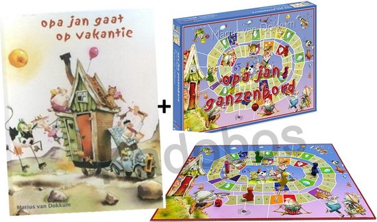 Opa Jan set: ganzenbord spel + boek Opa Jan gaat op vakantie | Games | bol