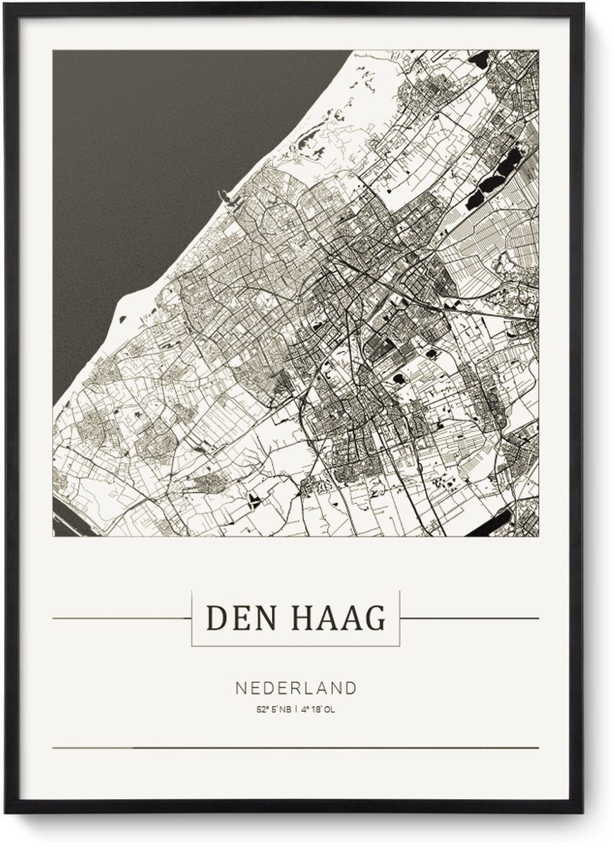 Stadskaart Den Haag - Plattegrond Den Haag – city map – muurdecoratie ...