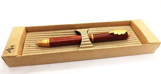ELEGANTE Houten pen met geïntegreerde pen en markeerstift. Gemaakt van ...