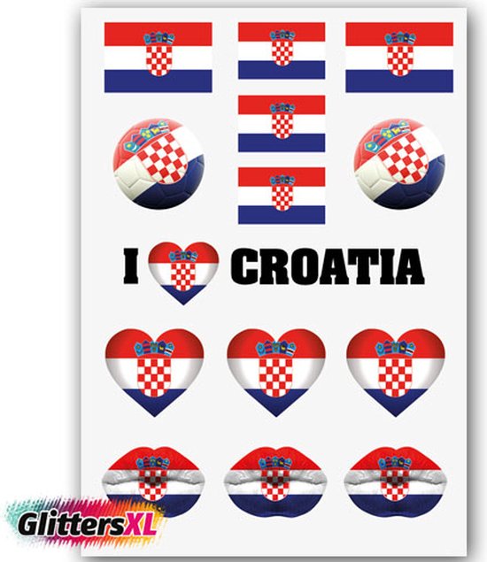 GlittersXL - Temporary Tattoo Kroatië / Croatia (A5 formaat) [Neptattoo ...