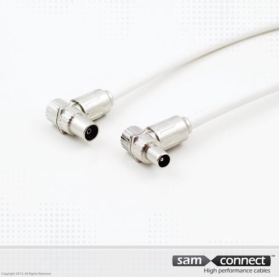 Coax RG 59 kabel, IEC haakse connectoren, 3 m, m/f | Signaalkabel | sam ...