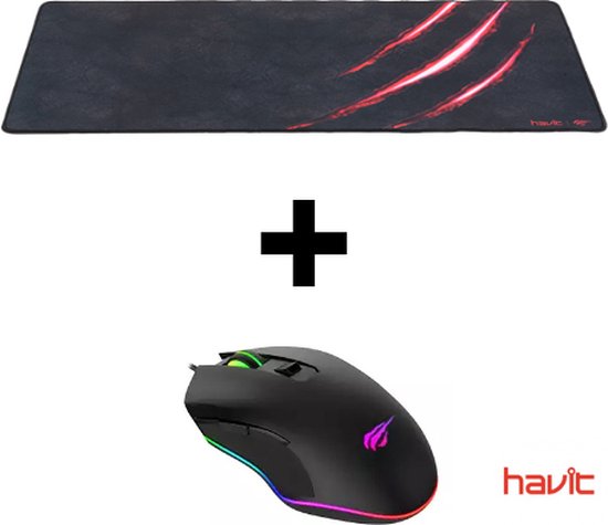 Havit Gamenote RGB gaming muis + XXL muismat HV-MP860 | bol