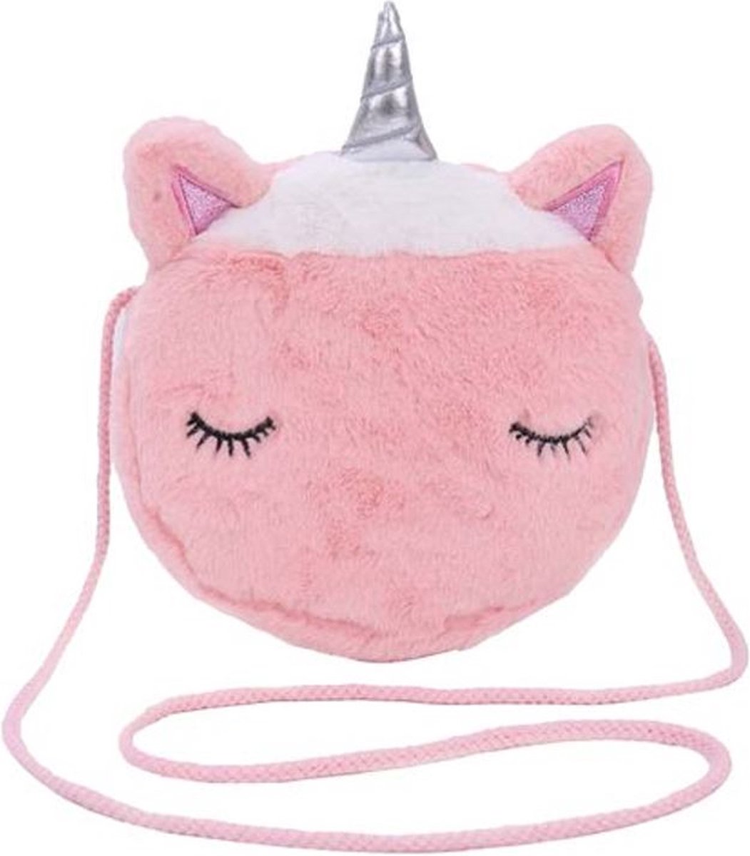 tas Eenhoorn roze fluffy schoudertas voor meisjes | bol.com