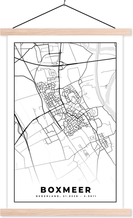 Posterhanger incl. Poster - Schoolplaat - Stadskaart - Boxmeer - Kaart ...