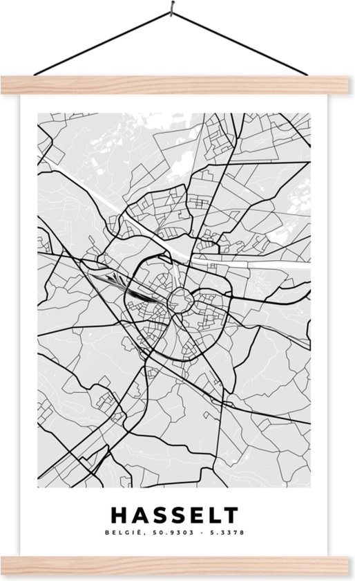 Porte-affiche avec affiche - Affiche scolaire - Carte - Hasselt - Zwart ...