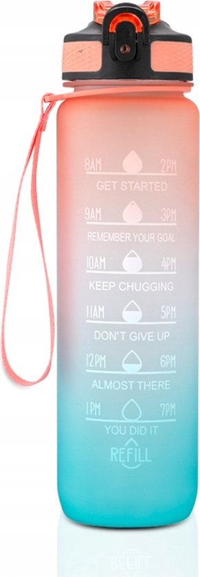 Waterfles / Shaker / Bidon EVERICH 1000 ml met kleurenindicator | bol.com