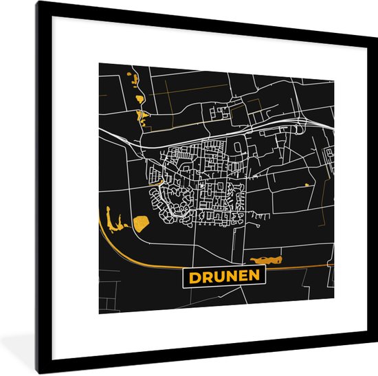 Fotolijst incl. Poster - Plattegrond - Stadskaart - Kaart - Drunen ...