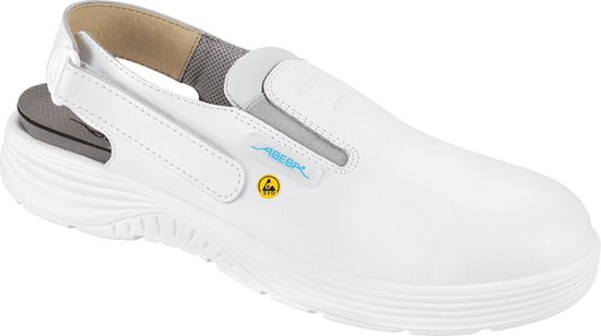 Abeba x-light ESD Clog, leer, wit maat 40 | bol
