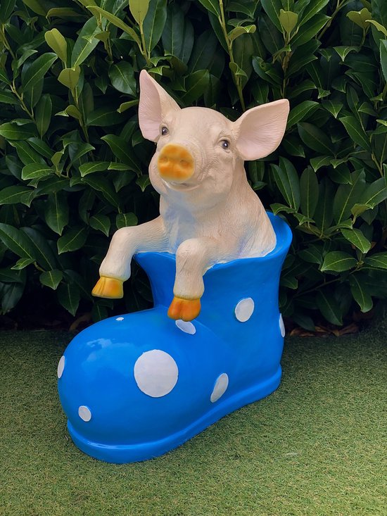 Varken laars groot blauw 51 cm hoog - polyresin - polystone ...