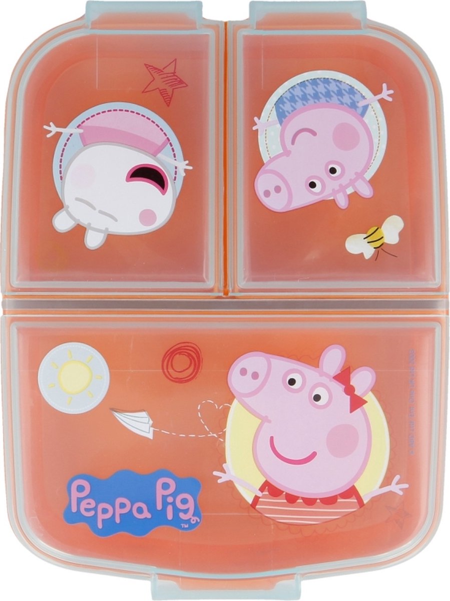 Peppa Big Core Multi Broodtrommel 3 vakjes - 18x13 cm - Brooddoos | bol