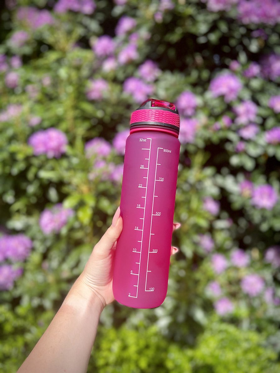 waterfles - Waterfles met tijdmarkering - Motivatie waterfles - liter ...