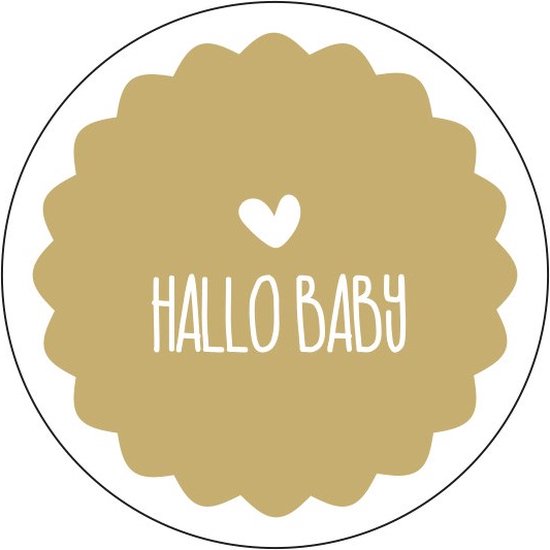 sticker Hallo Baby sluitzegels cadeausticker geboorte kaartje 12 stuks ...