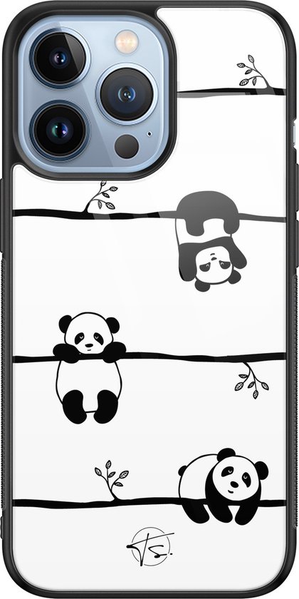 Hoesje geschikt voor iPhone 13 Pro - Panda - Luxe Hard Case - Print ...