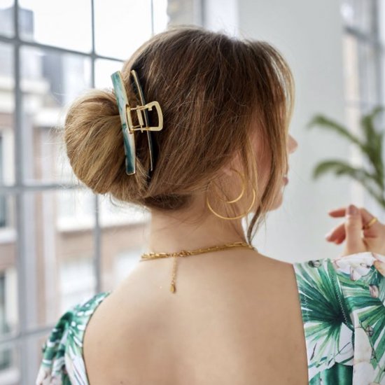 Yehwang-Haarclip-Marmer-Groen-Goud-Haaraccessoire-Klem | bol.com