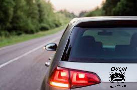 Auto -Raam sticker Ouch Verfspat - Grappige Poppetje - Quote - Spreuken ...