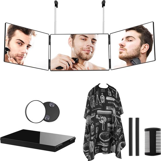 Luxspire 3 Way Mirror, 360°Trifold Mirror for Self Hair Cutting ...