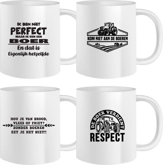 4 verschillende Boeren Mokken | Boer | Mok | Koffie | Thee | Cadeau ...