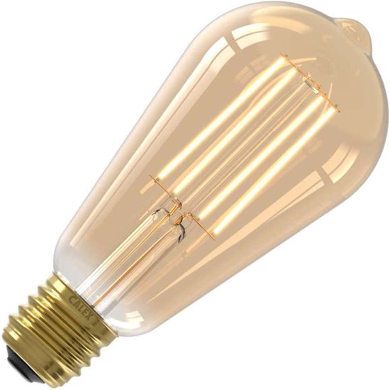 Calex LED Rustieklamp ST64 E27 4.5W 470lm 2100K Goud dimbaar | bol