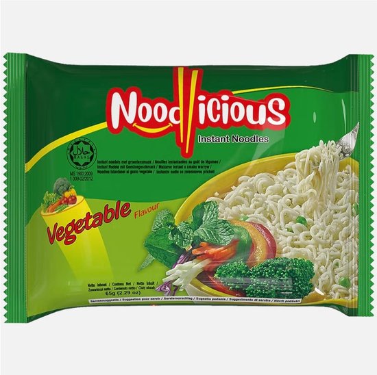 Noodlicious - veggie noodels instant -3 x vegetarische noodels. | bol