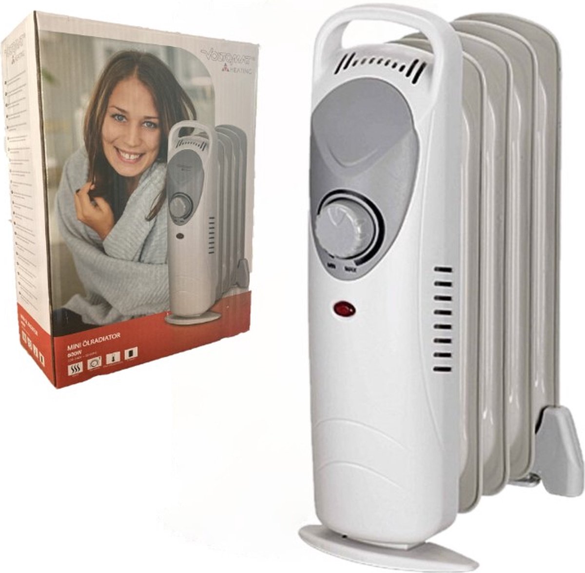 Voltomat Olieradiator Mini 600W Met Thermostaat - Elektrische Kachel ...