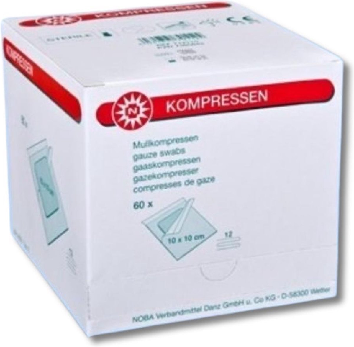 Noba - Kompressen - Gaaskompressen - Steriele Gaasjes - 12 Laags -10 x ...
