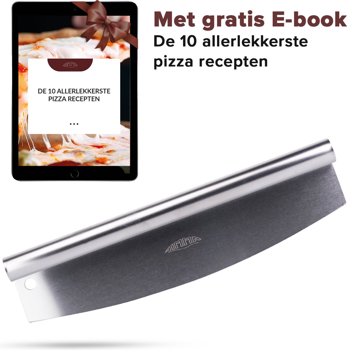 Nimma Pizzasnijder - Wiegemes - Pizzames - Pizza Cutter - Incl. E-Book ...