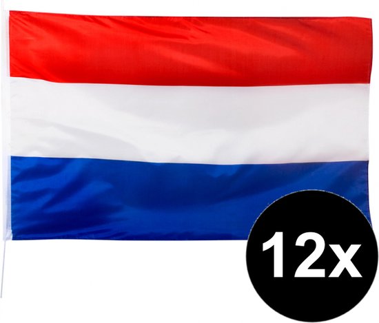12x Nederlandse vlag 150x90cm | Hollandse driekleur | VOORDEELSET 12 STUKS | bol
