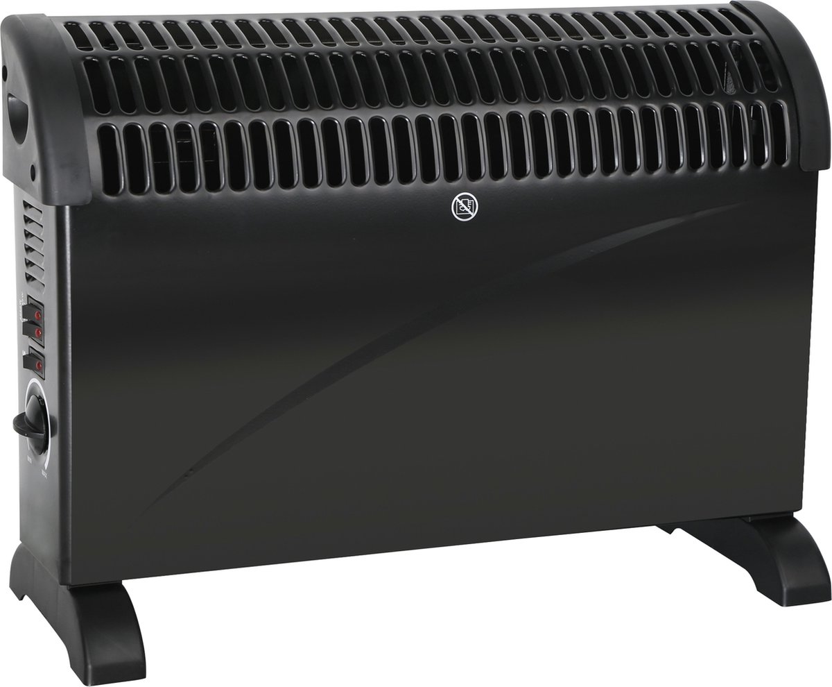 Hanson - Convectorkachel - Verwarming elektrisch - Turbo 2000 W - zwart ...