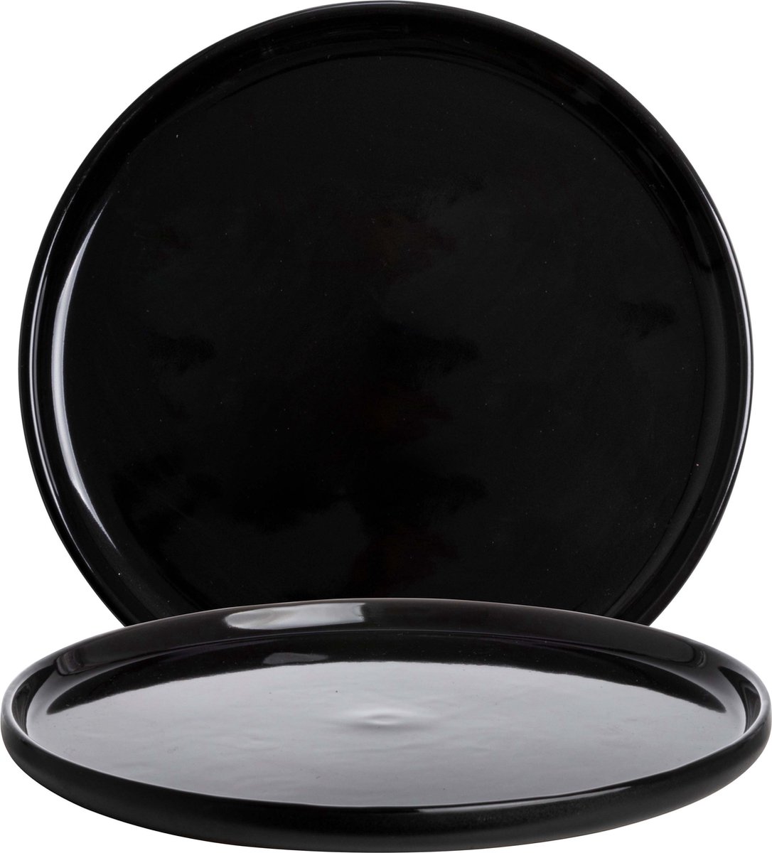 Gusta Bord - Table Tales Azur - Zwart - Glans - Aardewerk - Ø20 cm ...