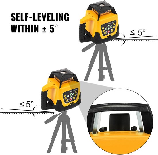 Zelfnivellerende Laser - Roterende Bouw Laser - Waterpas Laser SET ...