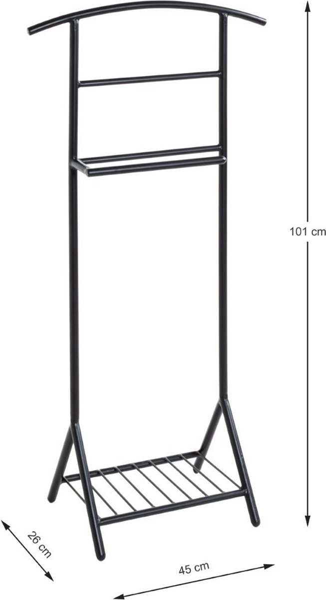 HakuShop Dressboy van staal - Zwart gelakte kledingstandaard ...