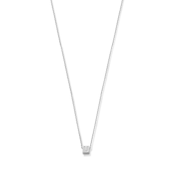 New Bling 9NBG-911U Gouden Letterhanger met Ketting - Letter U - Kubus ...