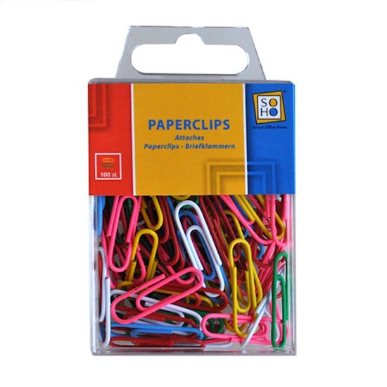 SOHO Paperclips gekleurd 100 stuks | bol.com