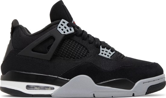 Air Jordan 4 Black Canvas maat 44 | bol.com
