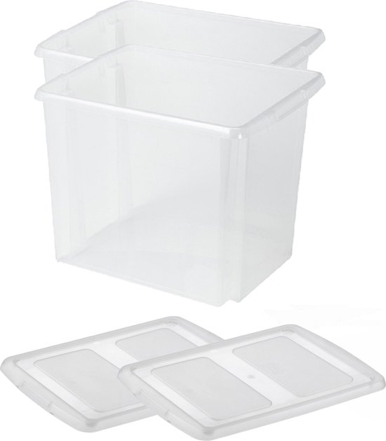 Sunware - Set van 2x opslagbox kunststof 45 liter transparant 45 x 36 x ...