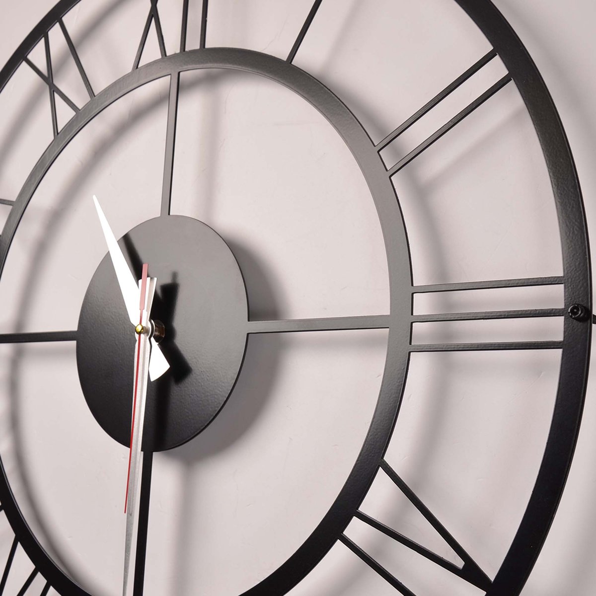 Modern Metaal Wandklok, Woondecoratie Kunst, Zwarte Wandklok, Compass ...