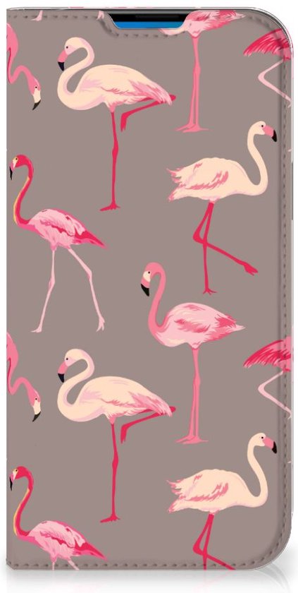 Stand Case Geschikt voor iPhone 14 Pro Max Hoesje met naam Flamingo | bol