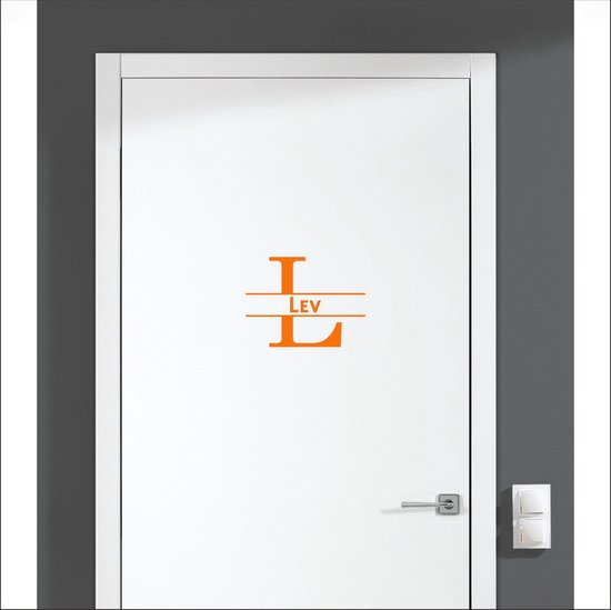 Deursticker Met Naam - Lev - Oranje | bol