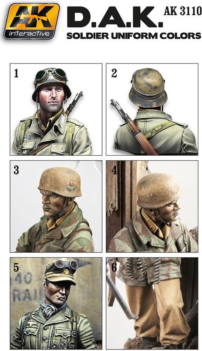 AK Interactive AK3110 - D.A.K. Soldier Uniform Colors Set 8 x 17 ml ...