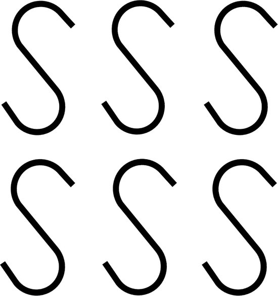 S-haakjes Zwart (klein) - 6 stuks - 6cm (s-haakjes - ophanghaken ...