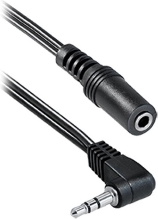 3,5mm Jack haakse stereo audio adapter kabel / zwart - 0,20 meter | bol