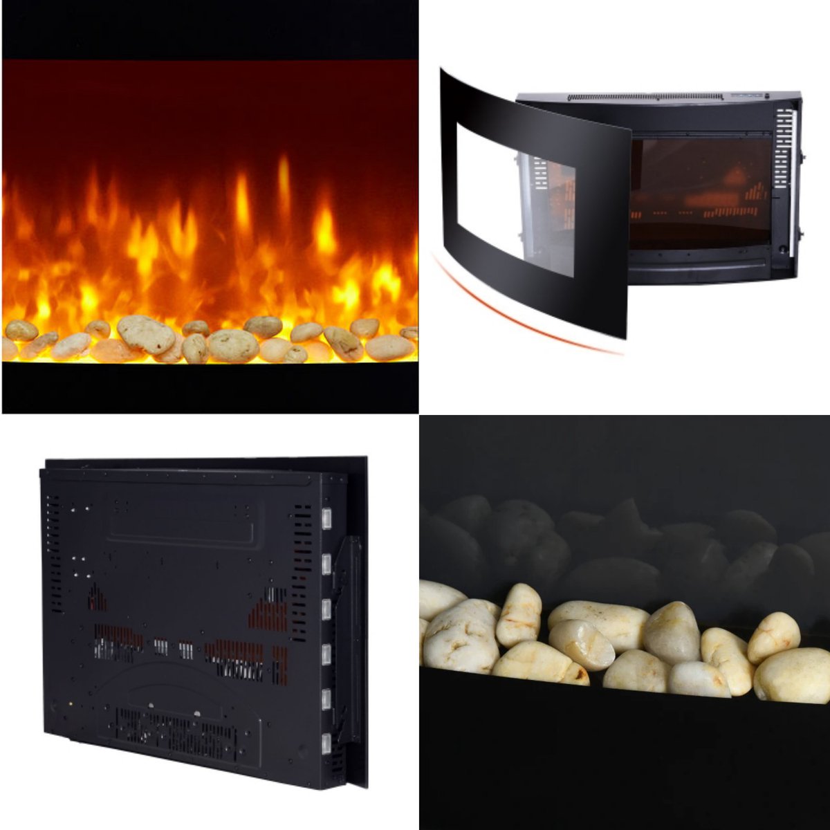 Elektrische openhaard- Elektrische haard - Sfeerhaard - LED - 1000 ...